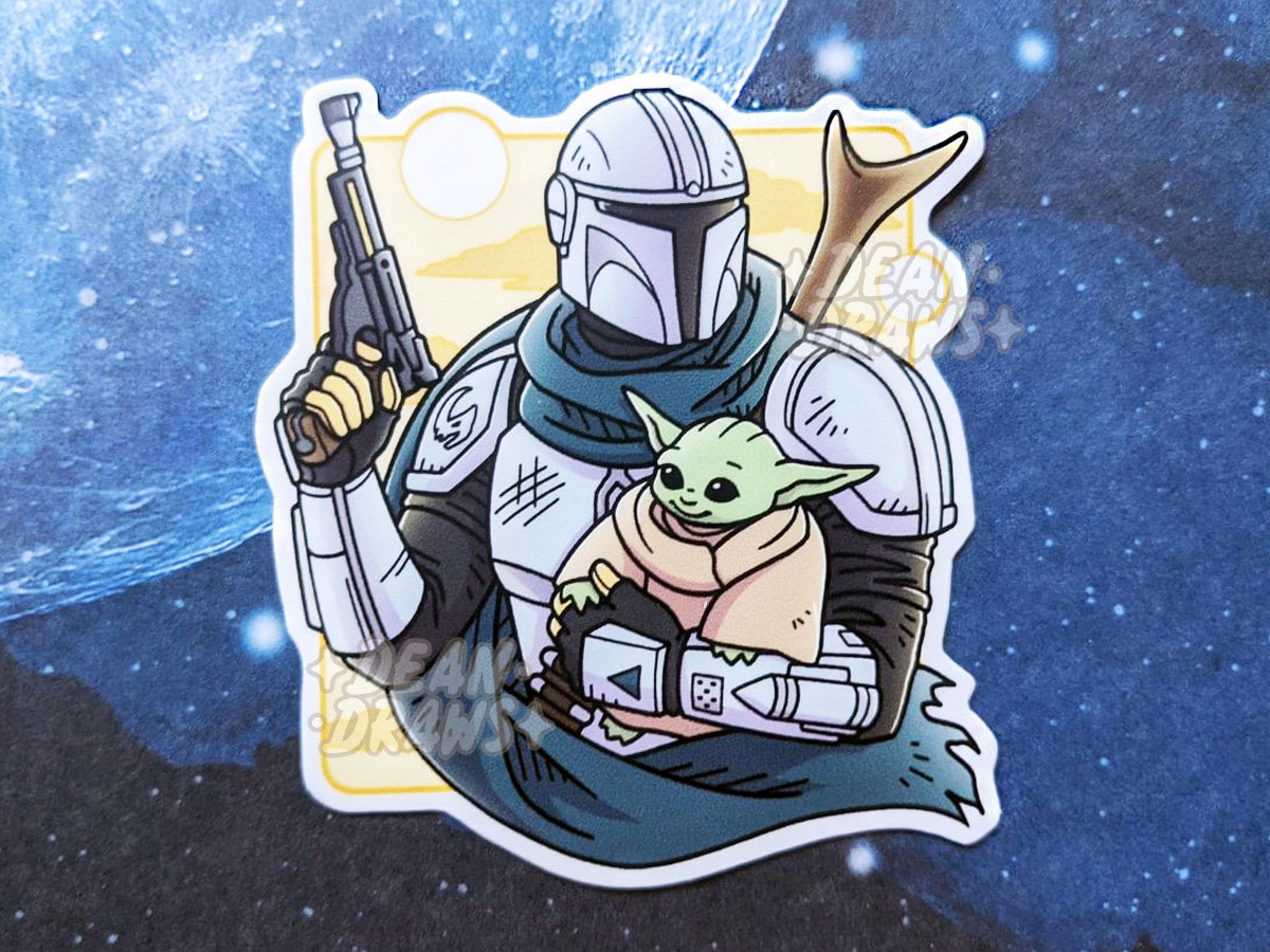 Mando Grogu Sticker | Dean Draws Art