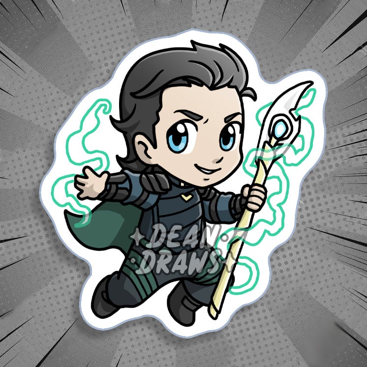 Loki chibi Sticker | Dean Draws Art