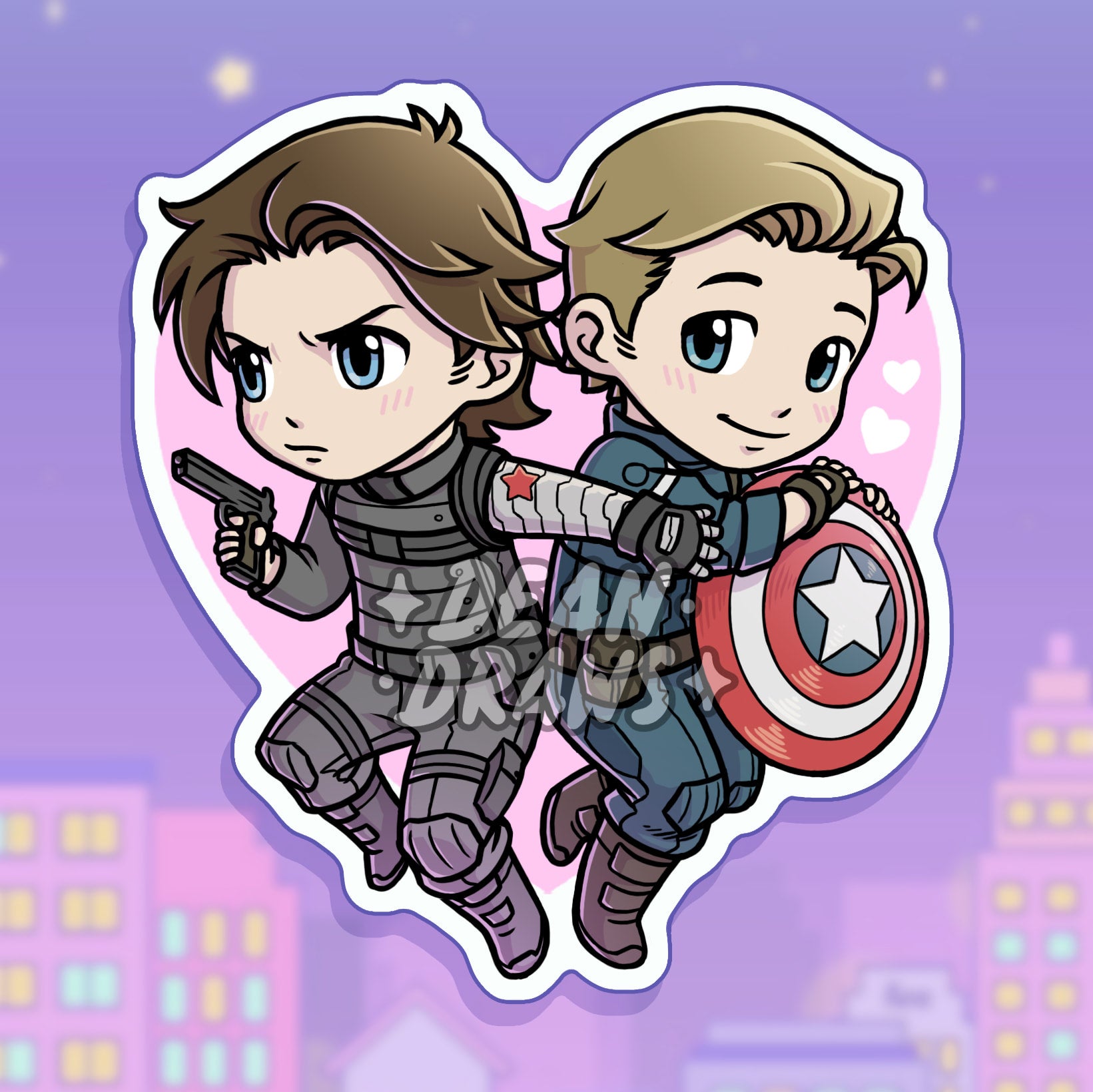 Stucky chibi protector Sticker | Dean Draws Art