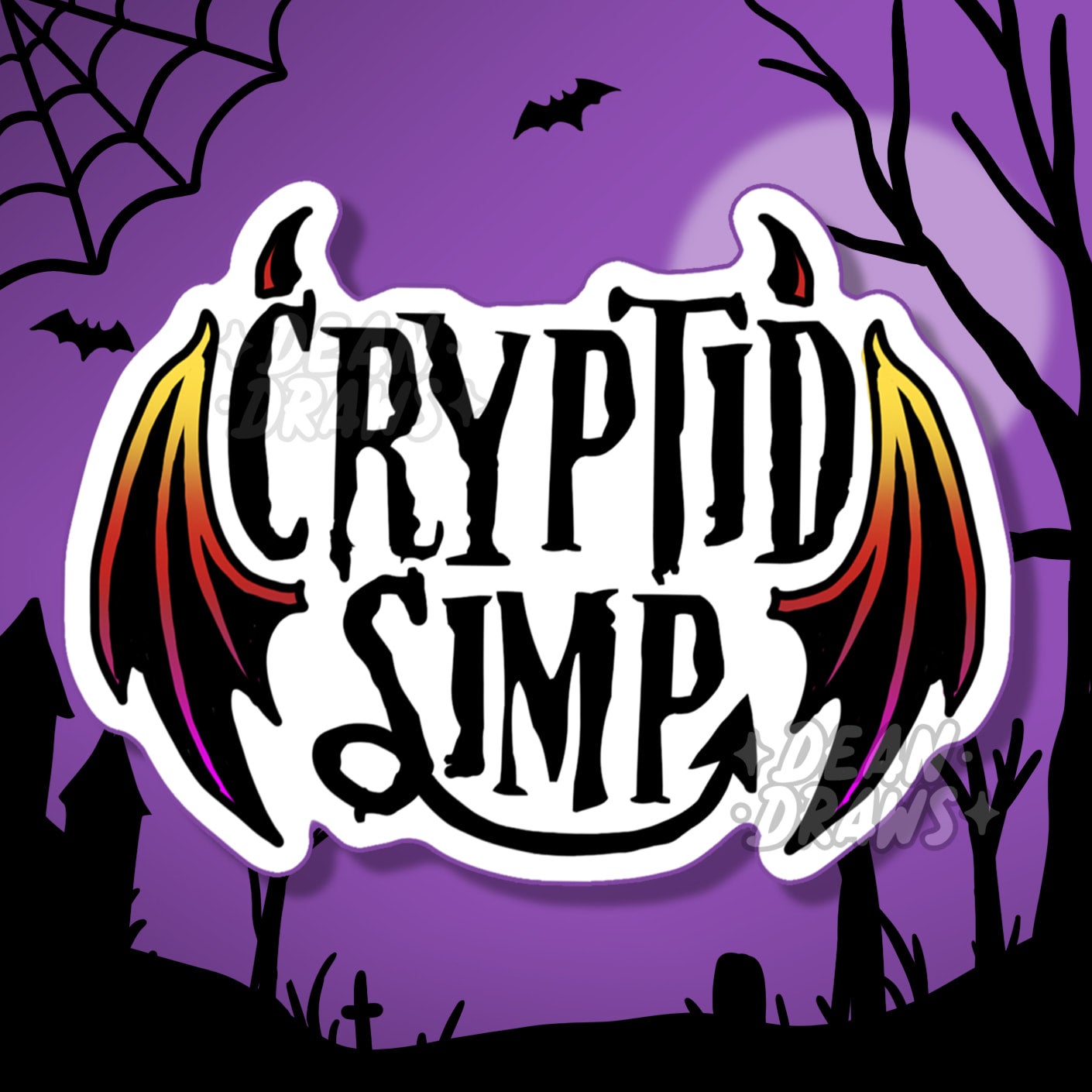 Cryptid Simp Sticker | Dean Draws Art
