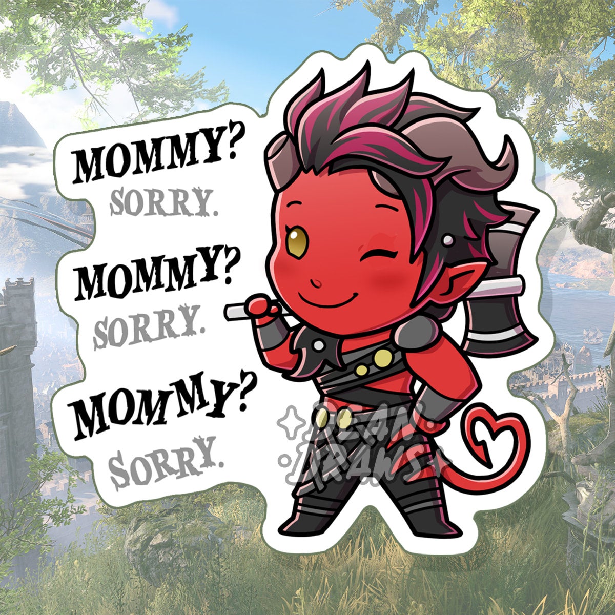BG3 Karlach STICKER | Dean Draws Art